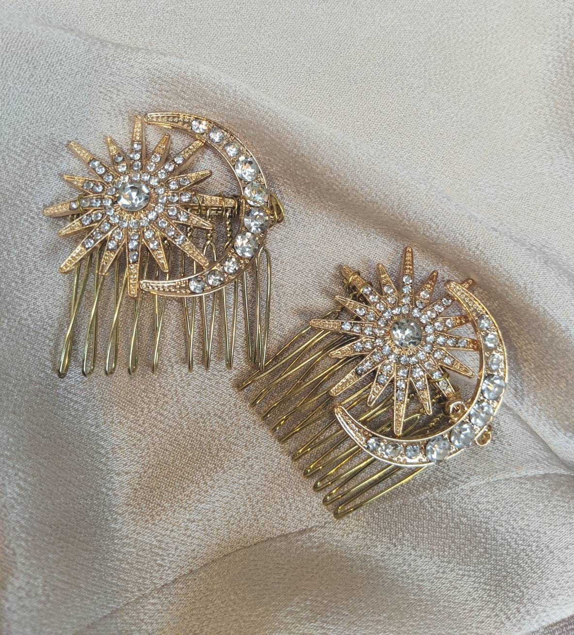 Gold Bridal Hair Comb Galaxy Hair Comb Celestial Hair Comb | Etsy