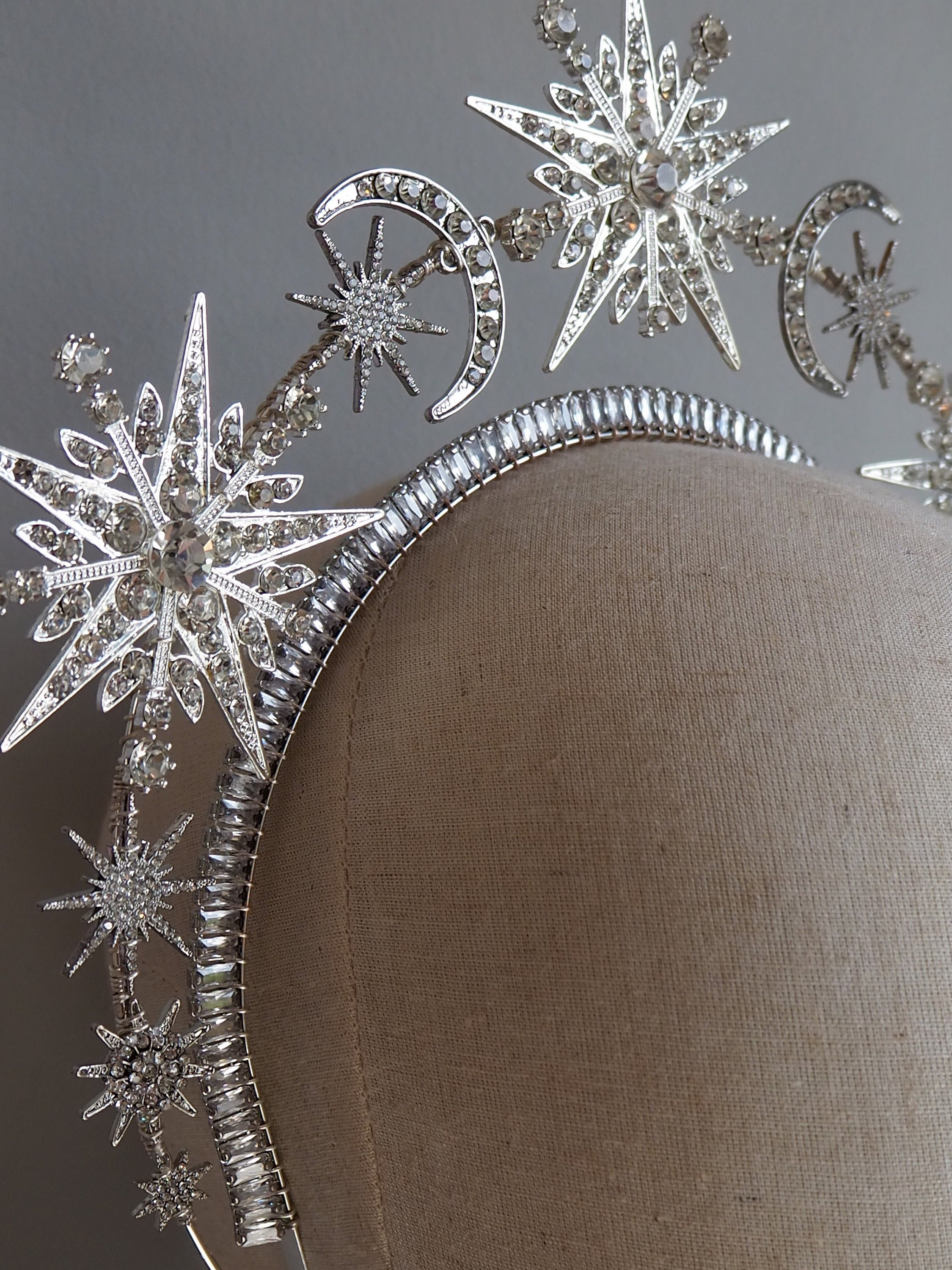 Crystal Silver Halo, Celestial Tiara, Galaxy Halo, Bridal Accessories ...