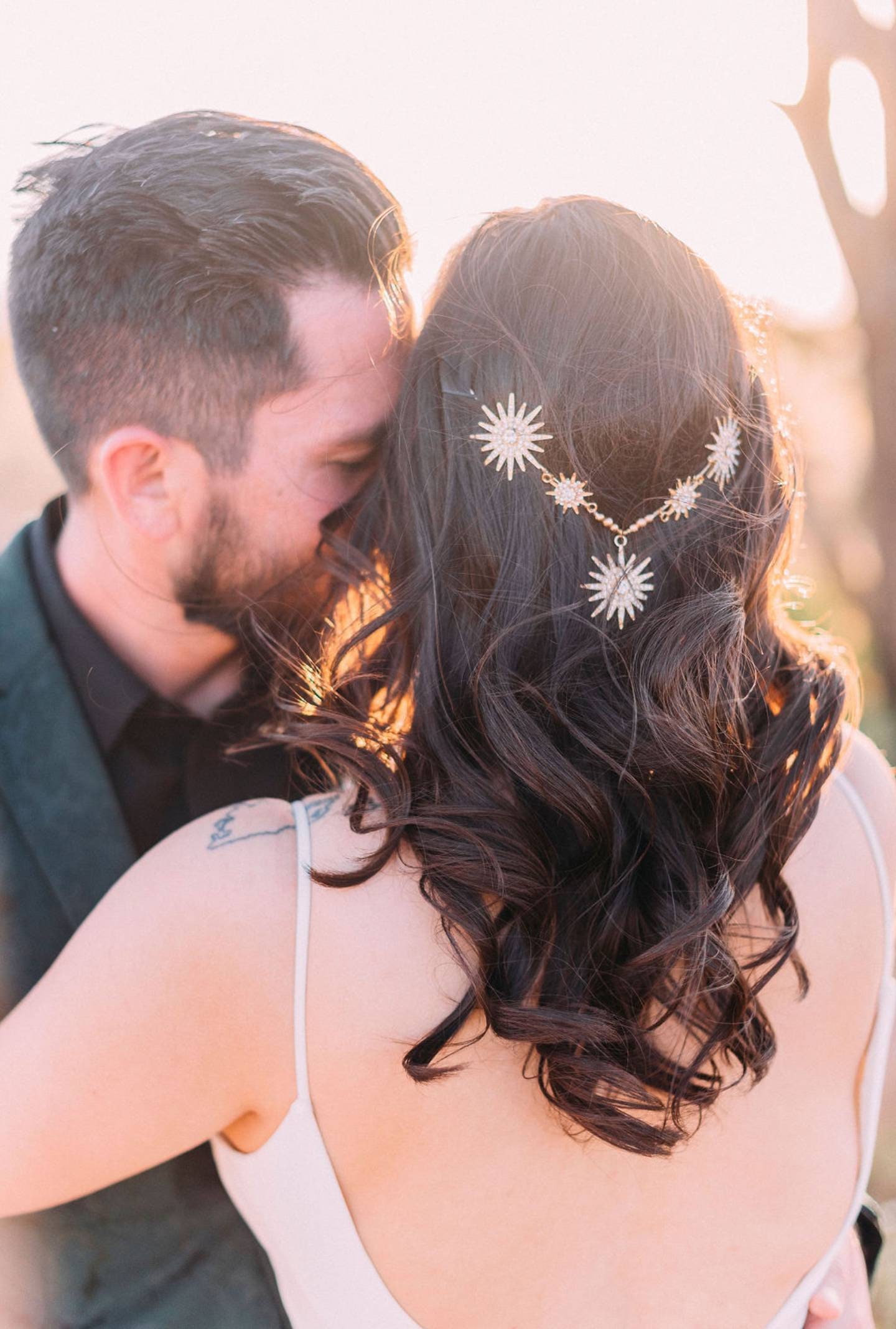 Gold Bridal Back Headpiece Bridal Star Headpiece Crystal - Etsy UK
