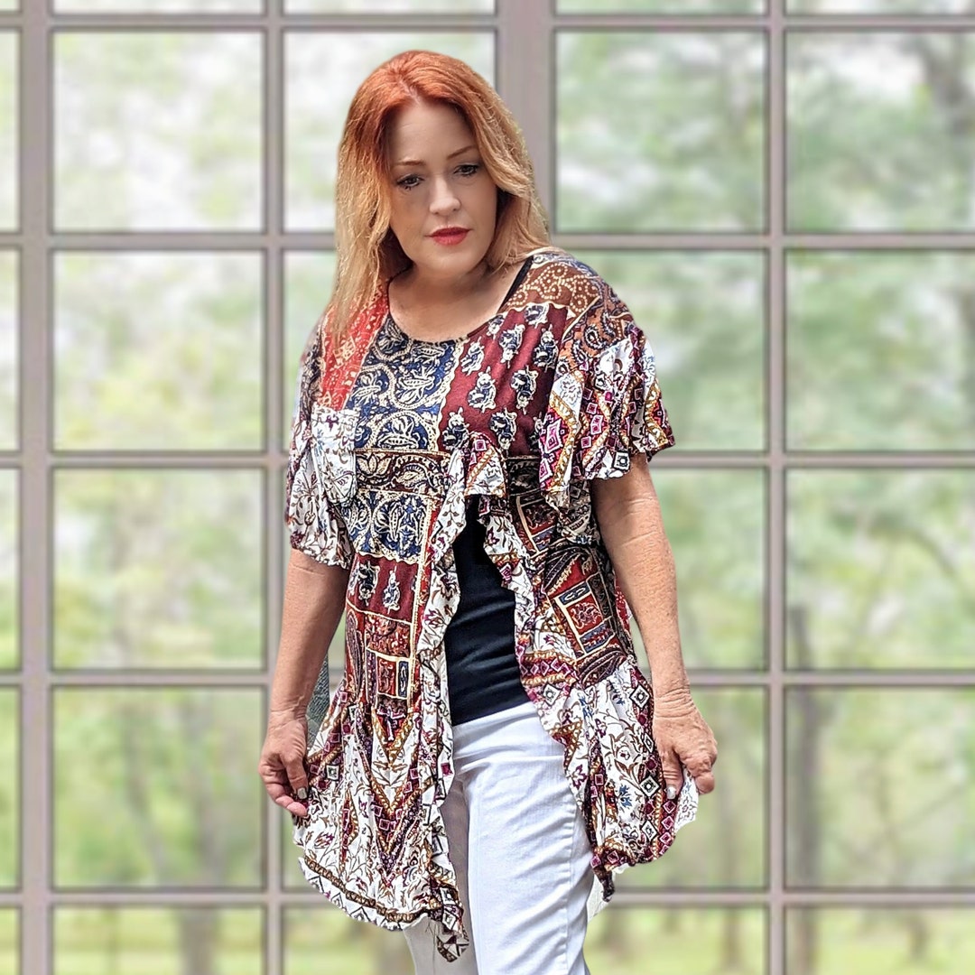 Boho Style Clothes, Flowing Tunic Top, Upcycled Clothing, Festival ...