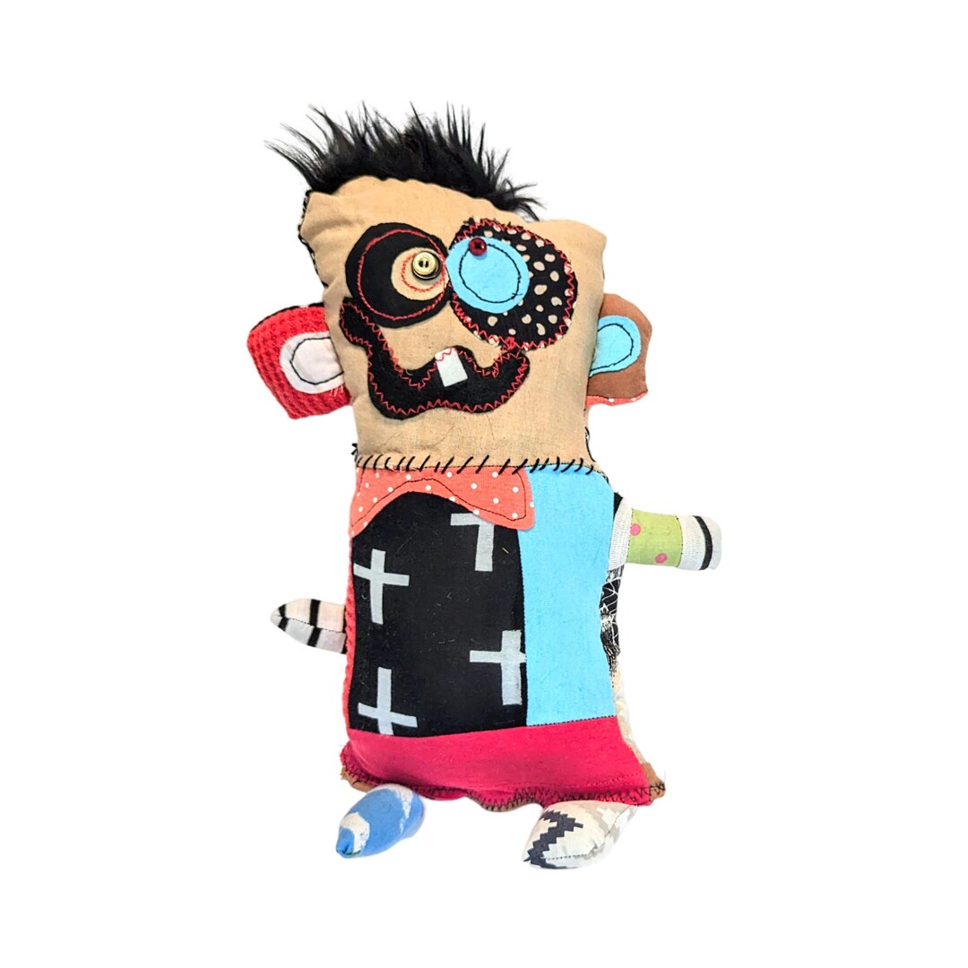 Folk Art Doll Crazy Eye Monster Gift for Friend Man Woman Kids Plushie ...