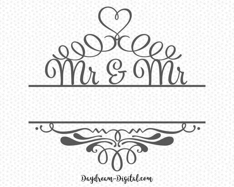Mr and Mr Monogram Template Name Placeholder Decorative | Etsy
