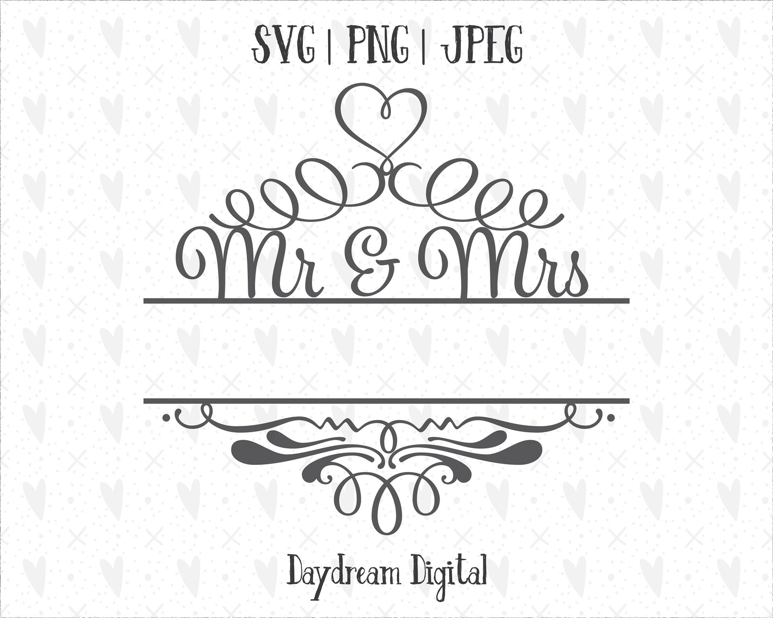 Mr and Mrs Monogram Template | Name Placeholder | Decorative | Newlywed ...