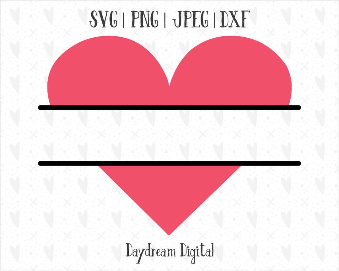 Split Heart Write Your Own Name/monogram | SVG | DFX | Cut File ...