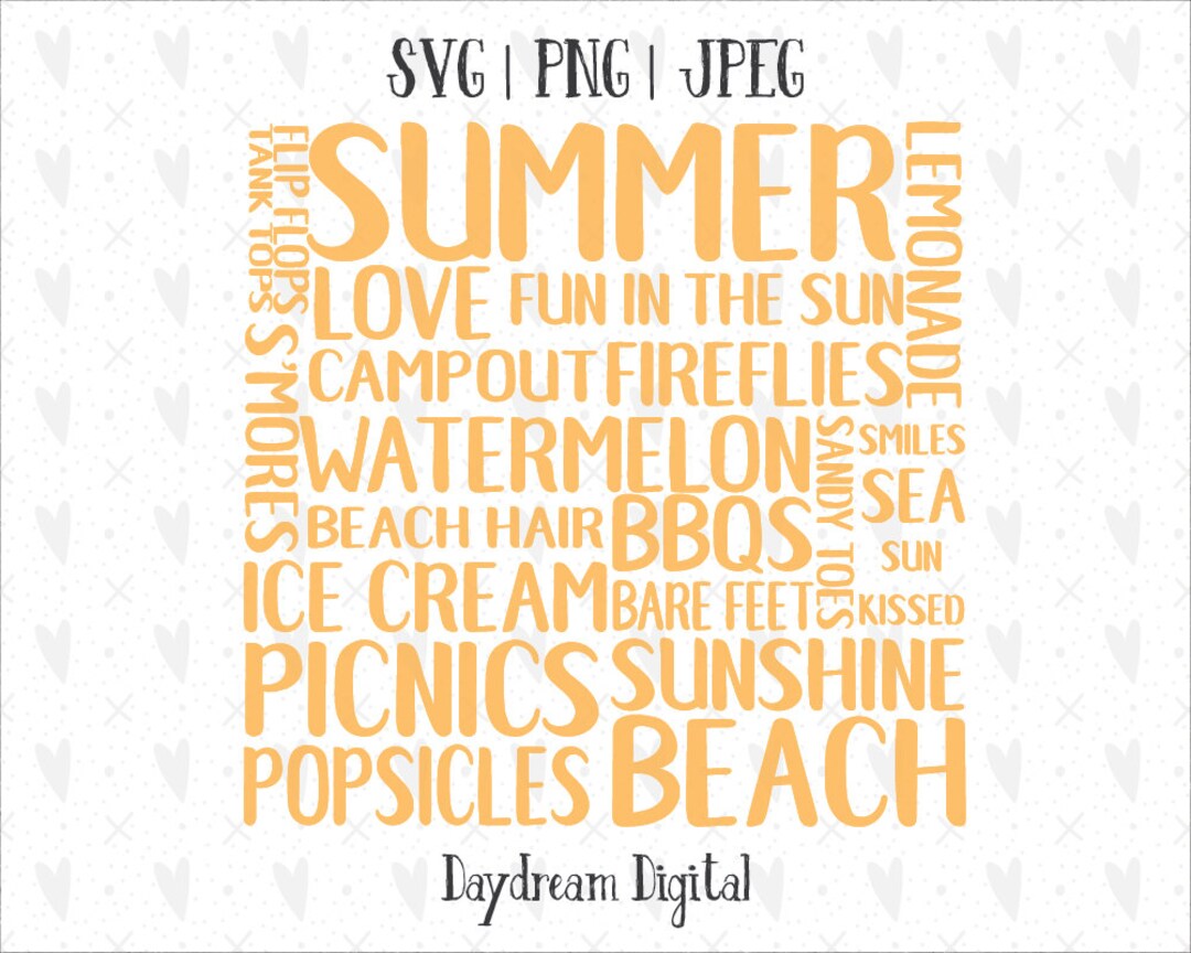 Kids Summer Fun Word Art | Beach | Picnics | Bbqs | Campout | Camping ...