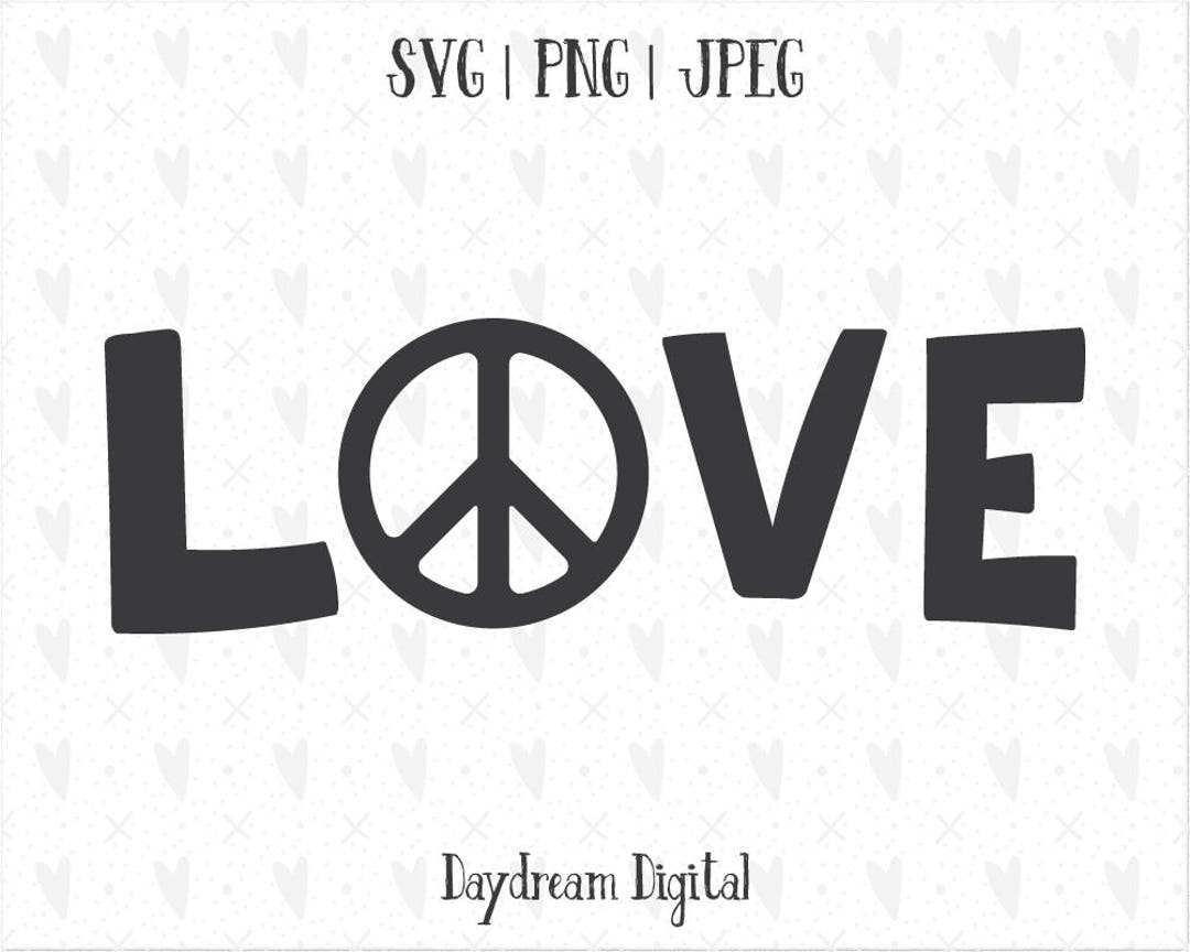 Peace Love Quote Hippy | CND Symbol | Hand Drawn | SVG | Script Font ...