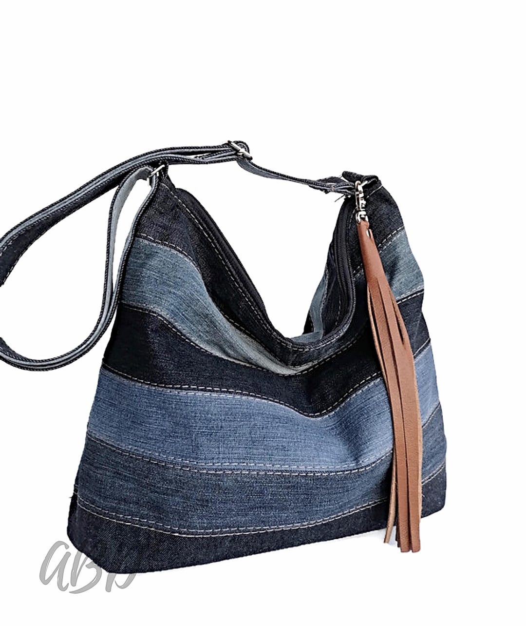 Denim Bag Denim Handbag Shoulder Bag Denim Recycled Jean Purse Casual ...