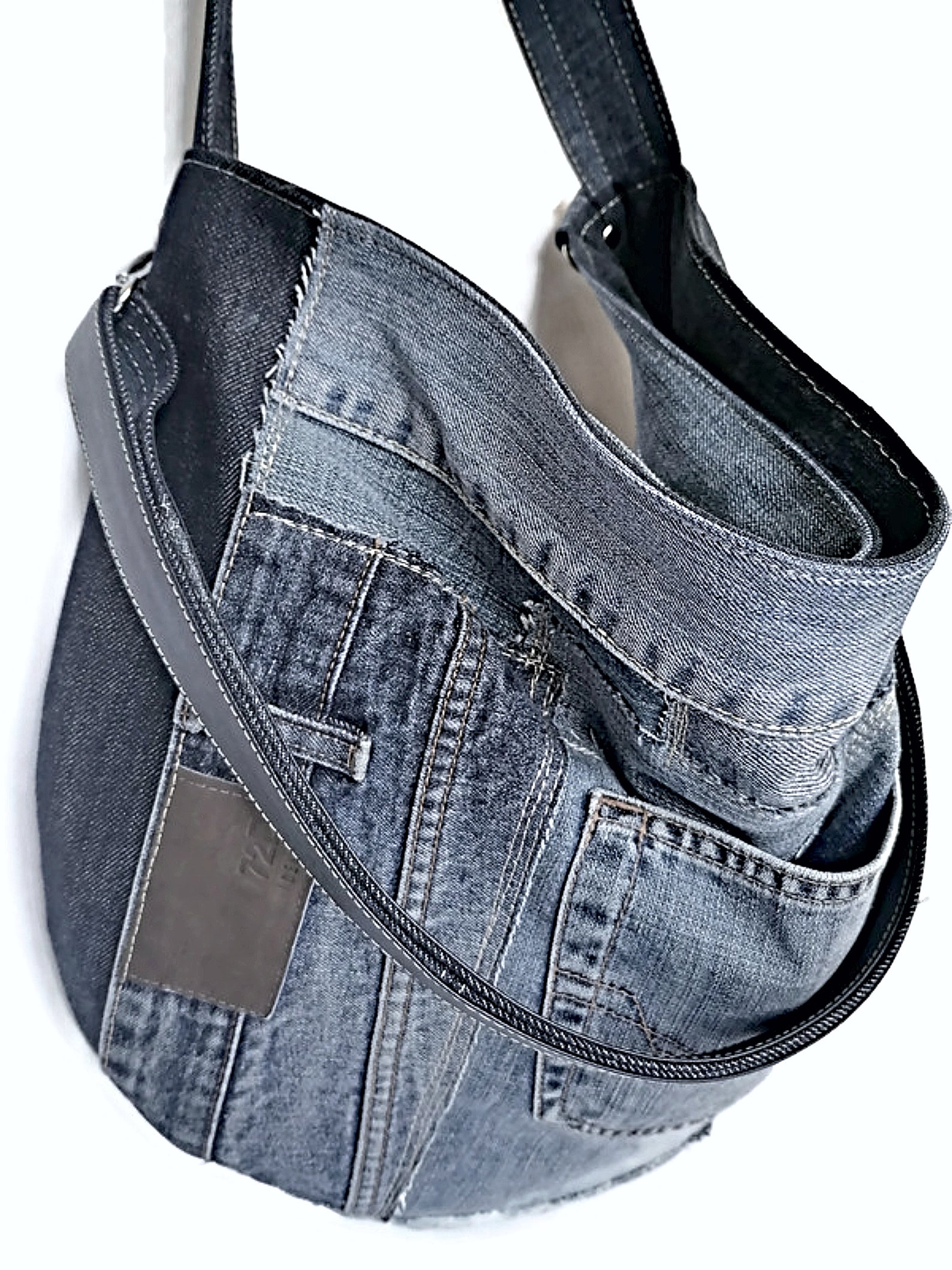 Recycled Jeans Bag Large Denim Bag Jeans Handbag Denim Handbag - Etsy