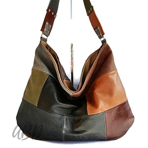 Leather Hobo Bag, Leather Shoulder Bag, Slouchy Hobo Bag, Leather ...