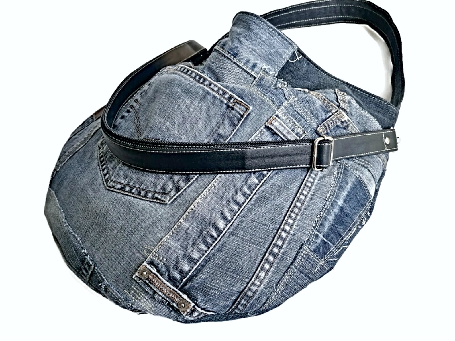 Recycled Jeans Bag Large Denim Bag Jeans Handbag Denim Handbag - Etsy