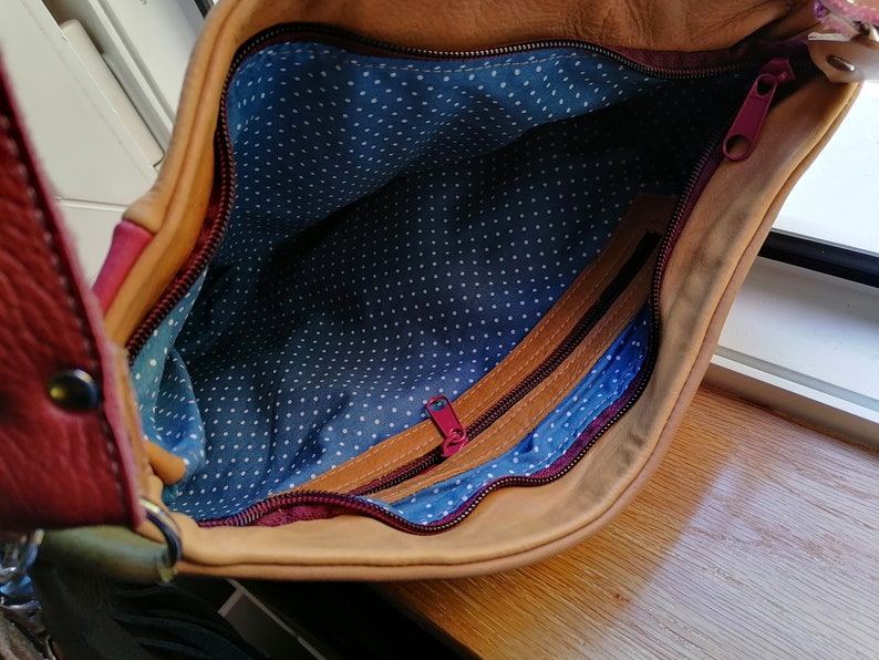 Shoulder Leather Bag Multicolored Bag Leather Colorful Women - Etsy