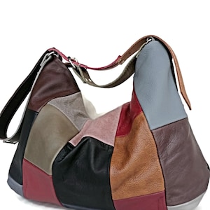 XXL Leather Hobo Bag: Slouchy Shoulder Bag With Pockets - Etsy