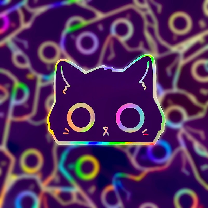 Cat Peeking Over - Etsy