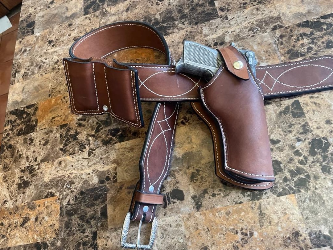 D.A.D CUSTOM LEATHER Plain Leather Wild Bunch 1911 Rig Hand Plain ...