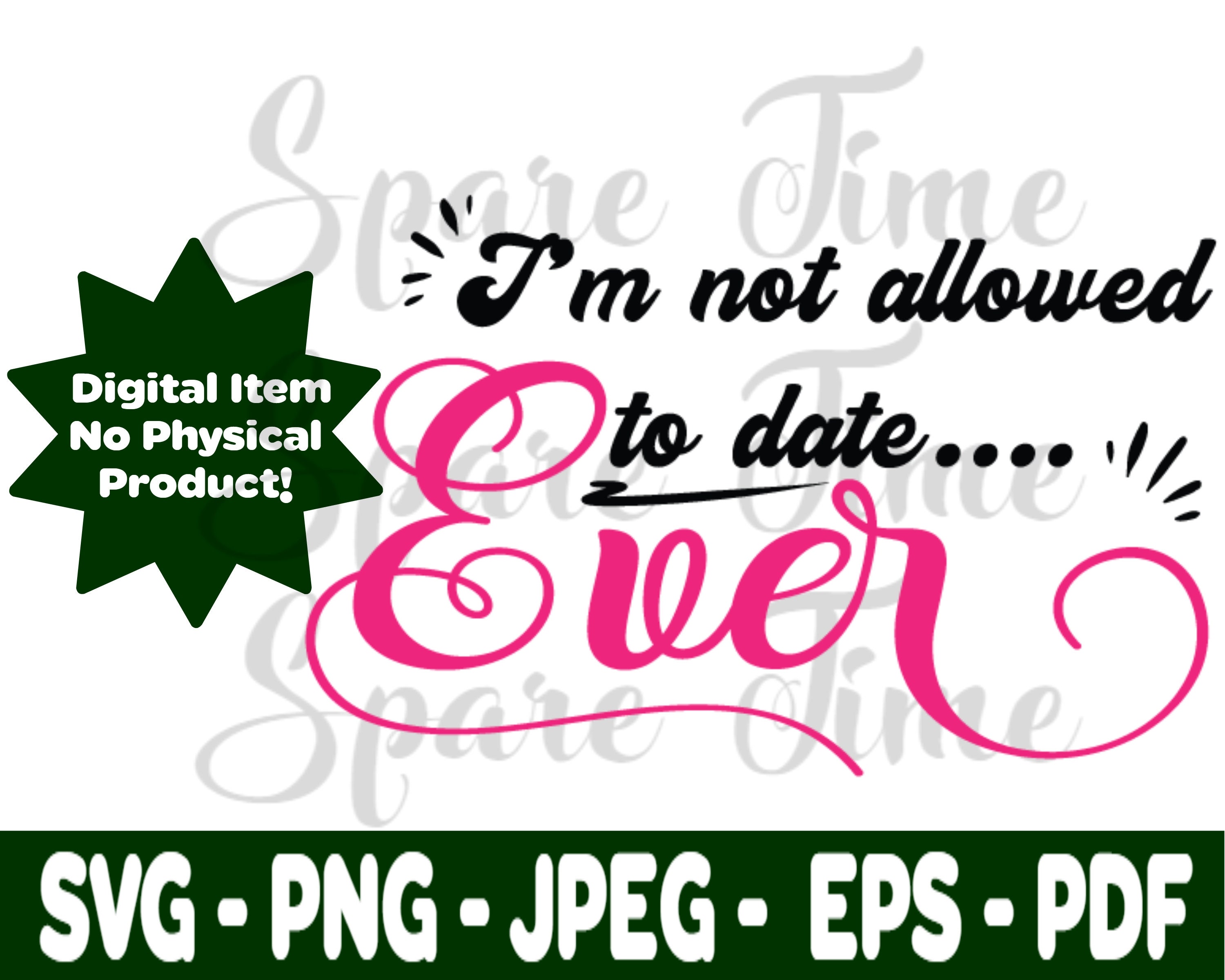 Kids T-shirt Design -never Date- Digital Download - SVG, PNG, JPEG, Eps ...