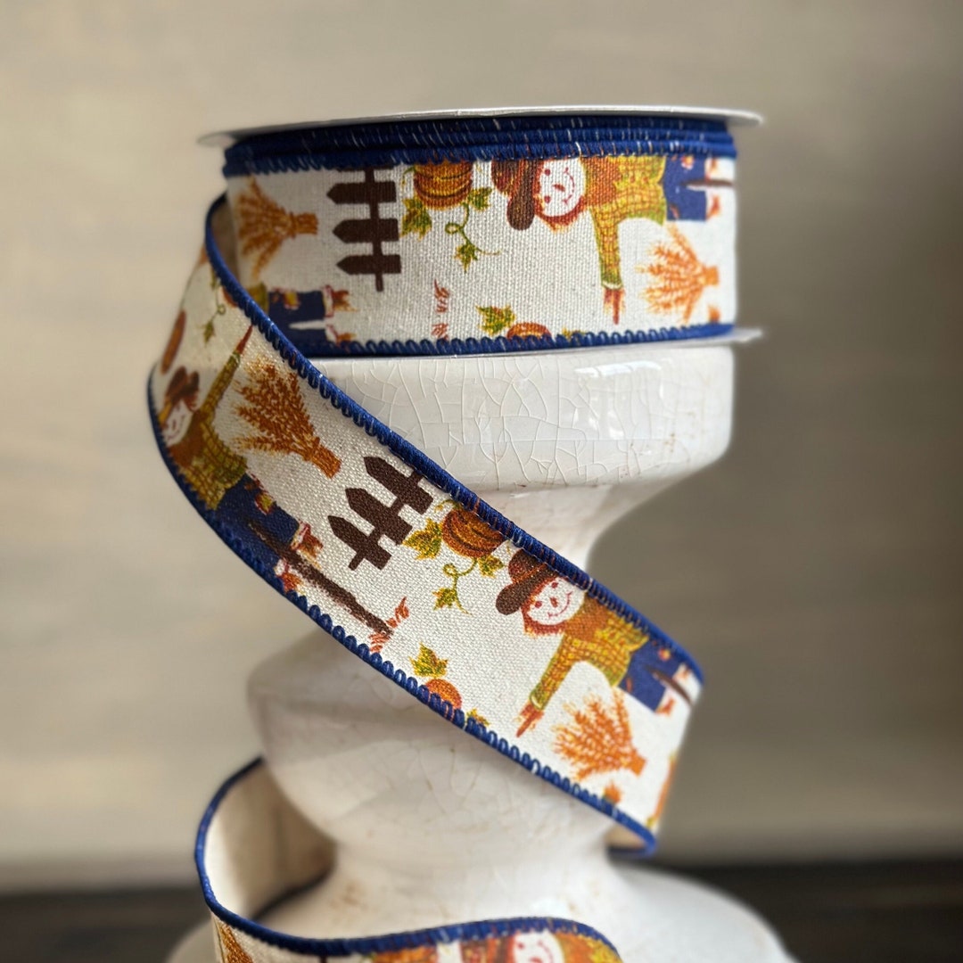 1.5 Fall Harvest Ribbon Scarecrow Ribbon for Wreath Making - Etsy