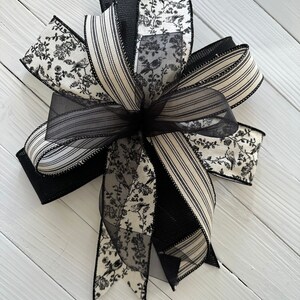 French Country Accent Bow, French Toile Wreath Bow, French Toile Bow ...