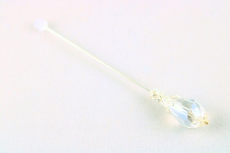 Large Crystal Teardrop Counting Pin/stick Pin - Etsy