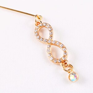 Golden Rhinestone Infinity Dangle Pin - Etsy