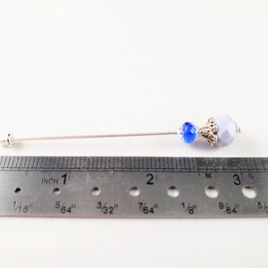 Gold Finished or Silver Plated 3 Inch Stick Pins Shades of Blue Pin ...