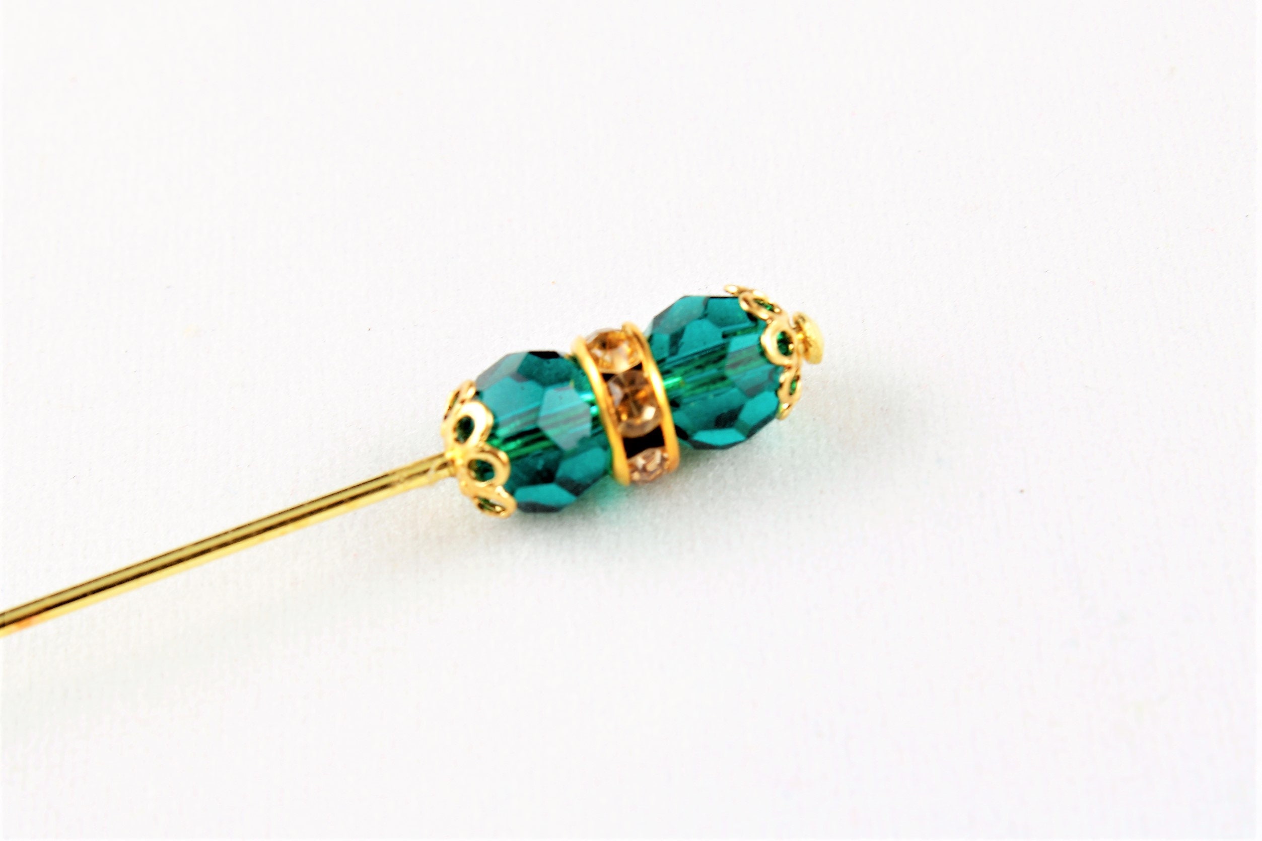 Crystal and Rhinestone Beaded Stick Pin | Etsy