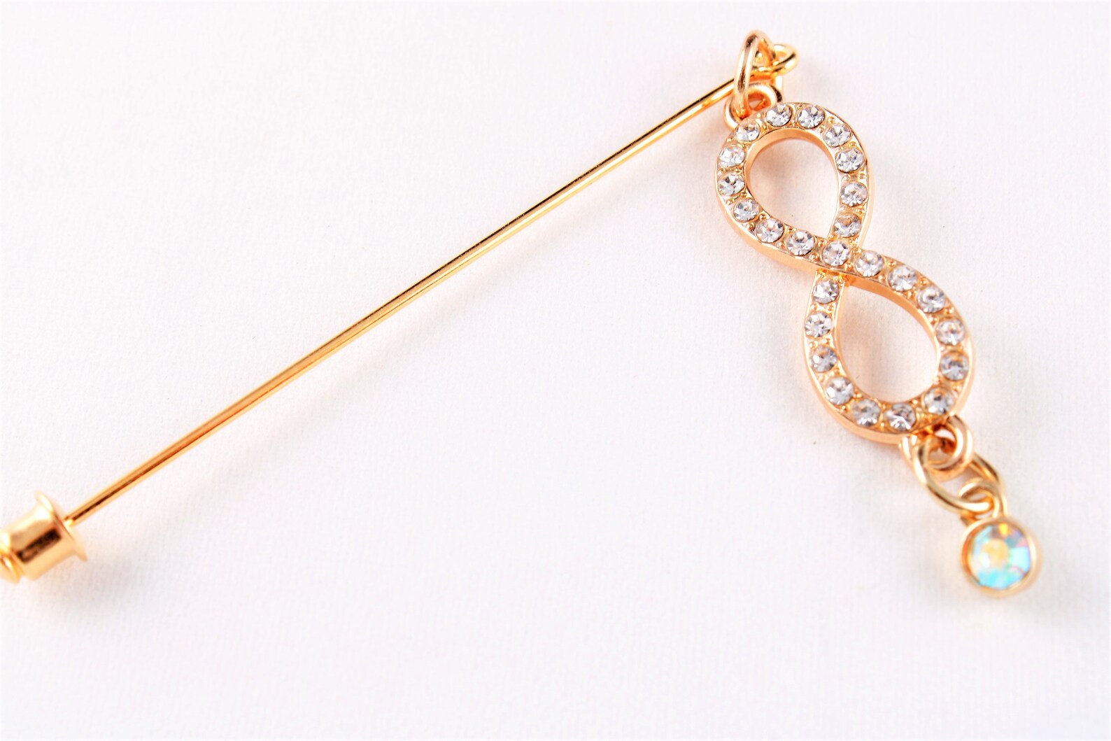 Golden Rhinestone Infinity Dangle Pin - Etsy