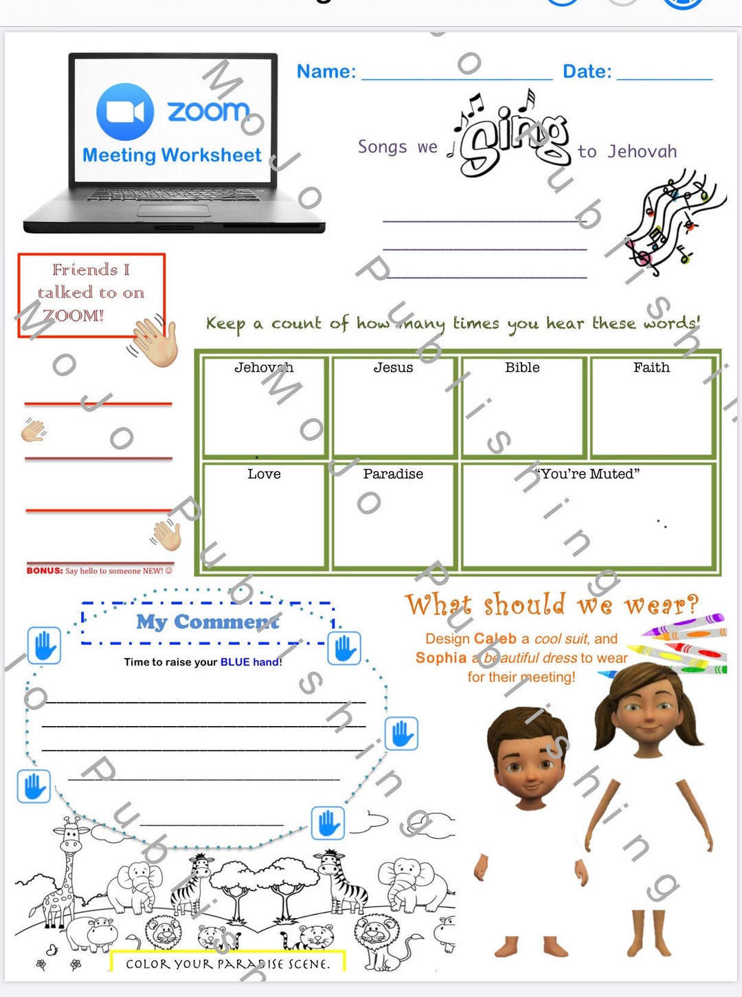 Zoom Meeting Worksheet (endless Amount of Prints) - Etsy