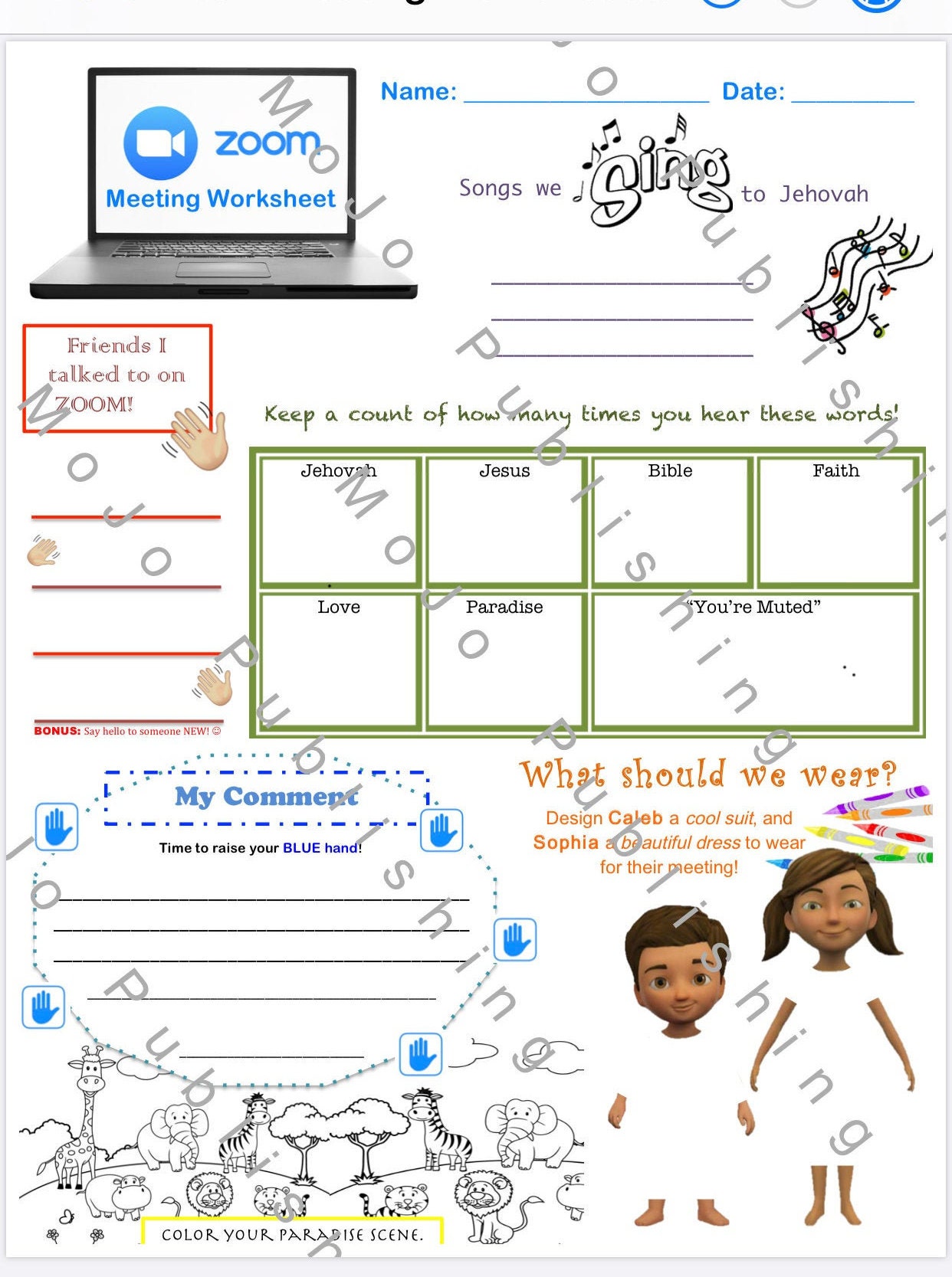 Zoom Meeting Worksheet (endless Amount of Prints) - Etsy