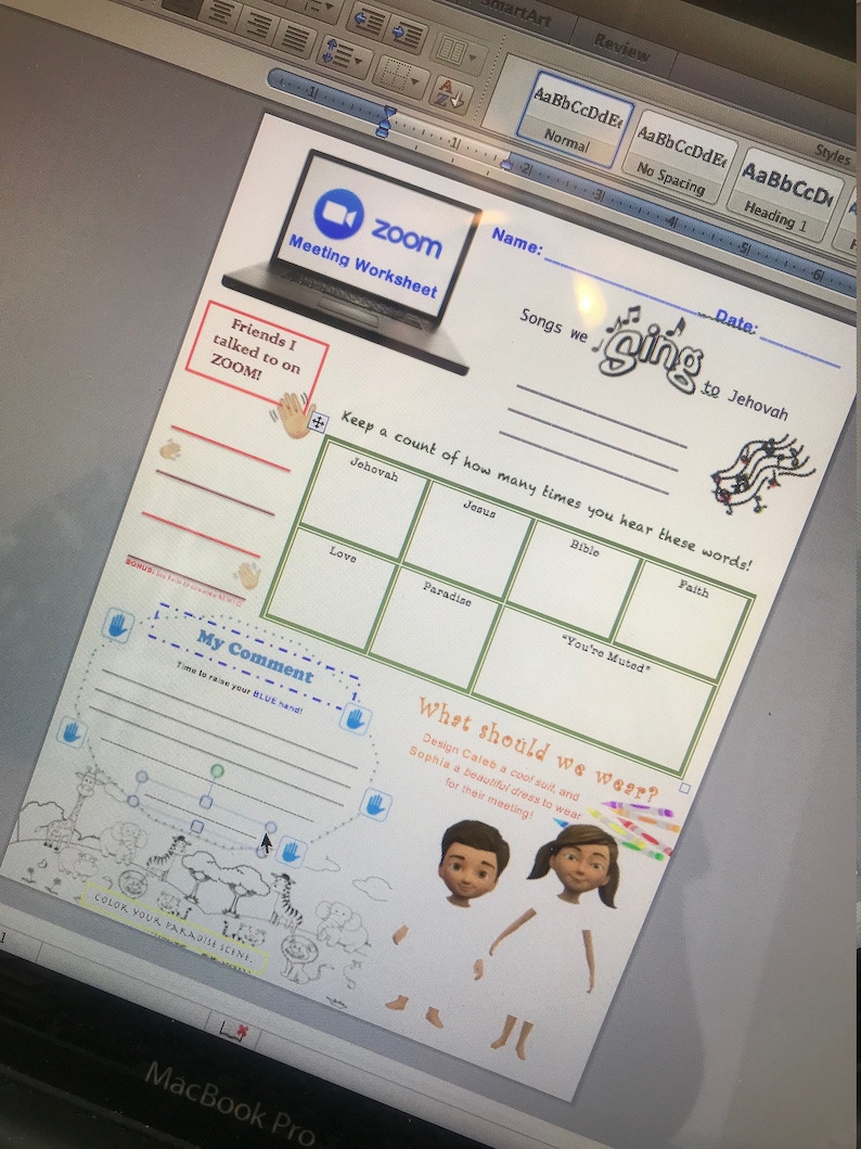 Zoom Meeting Worksheet (endless Amount of Prints) - Etsy