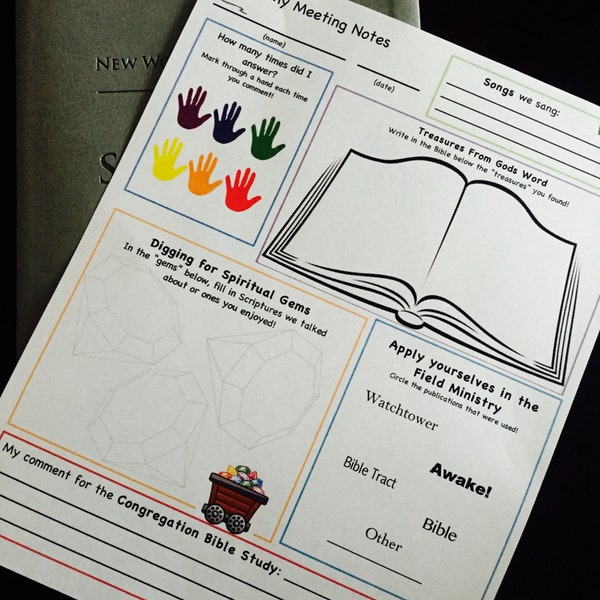 Jw Kids Meeting Worksheets Midweek - Etsy