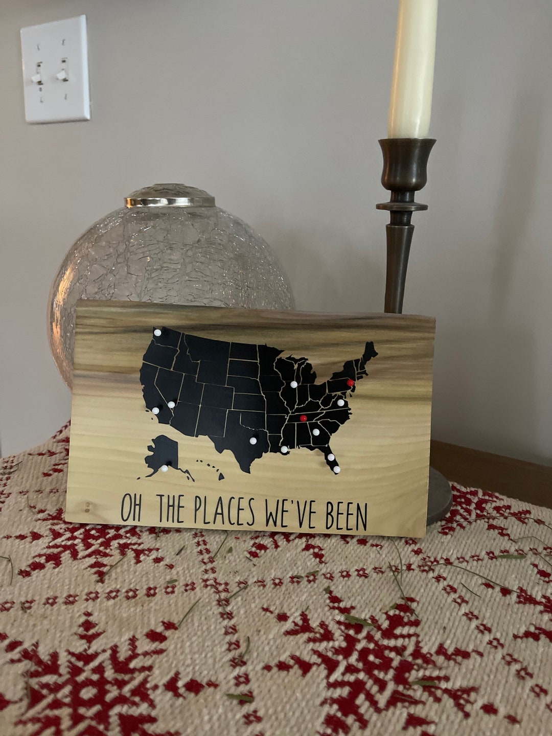 Travel Map Push Pin Location Map - Etsy