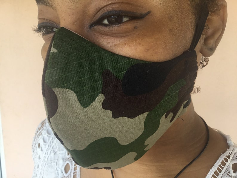 Jamaican-Made Camouflage Face Mask Triple Layer with One | Etsy
