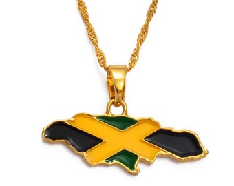 Jamaican Map Chain Necklace - Etsy