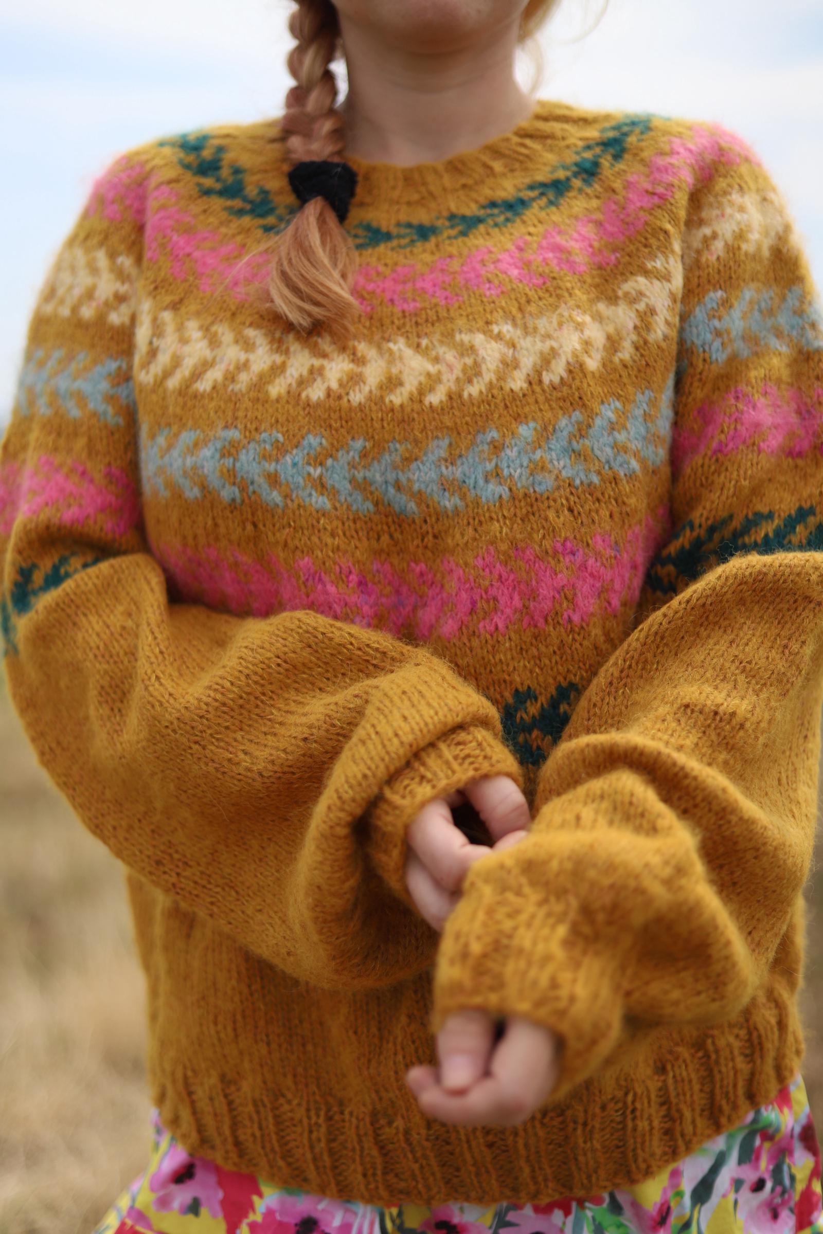 PRIADKA ARROWS Hand-knitted Sweater, Norwegian Fair-isle, Icelandic ...