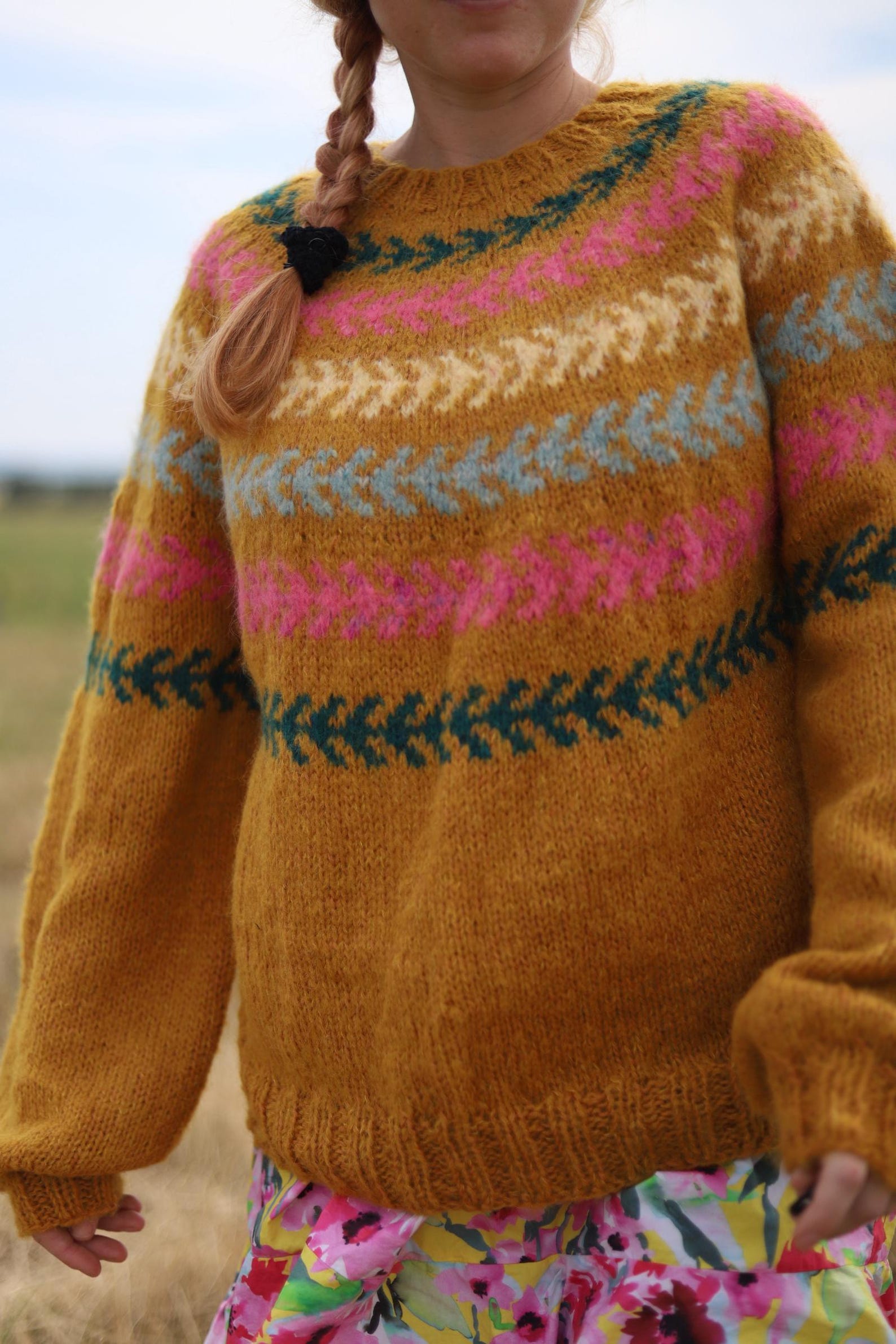 PRIADKA ARROWS Hand-knitted Sweater, Norwegian Fair-isle, Icelandic ...