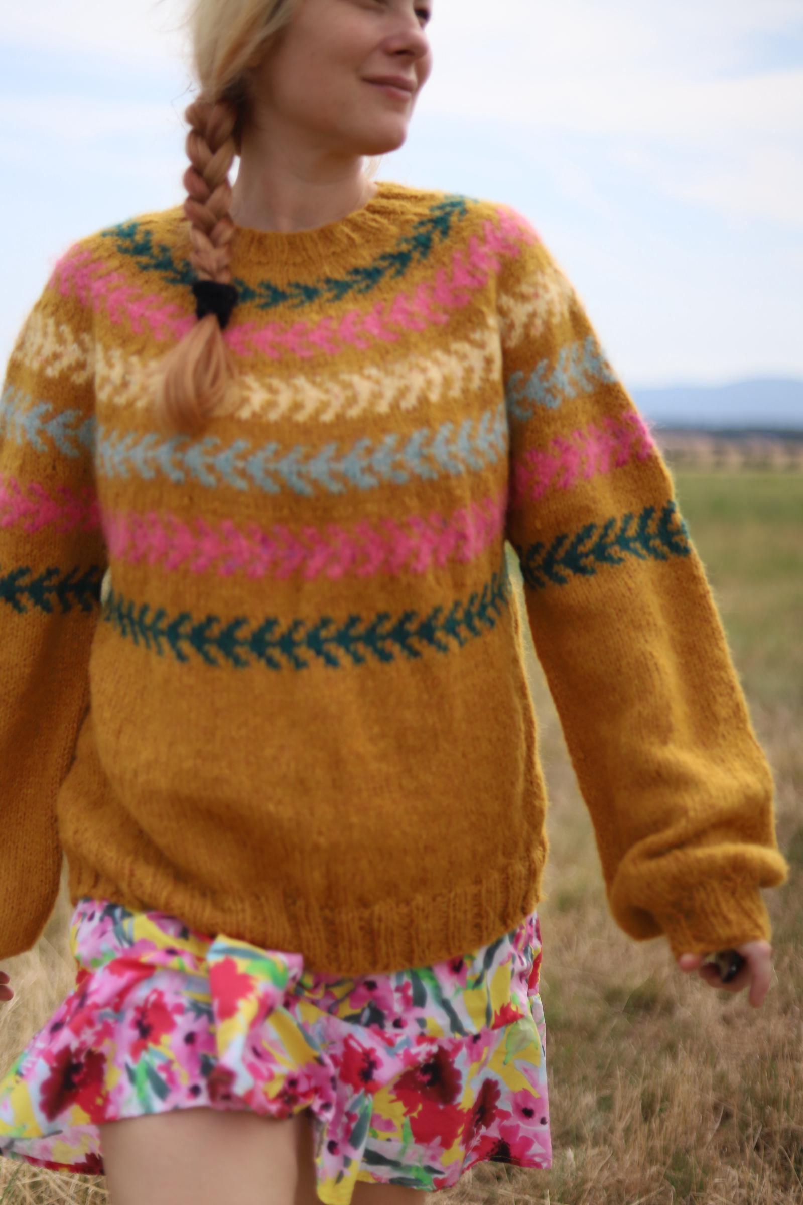 PRIADKA ARROWS Hand-knitted Sweater, Norwegian Fair-isle, Icelandic ...