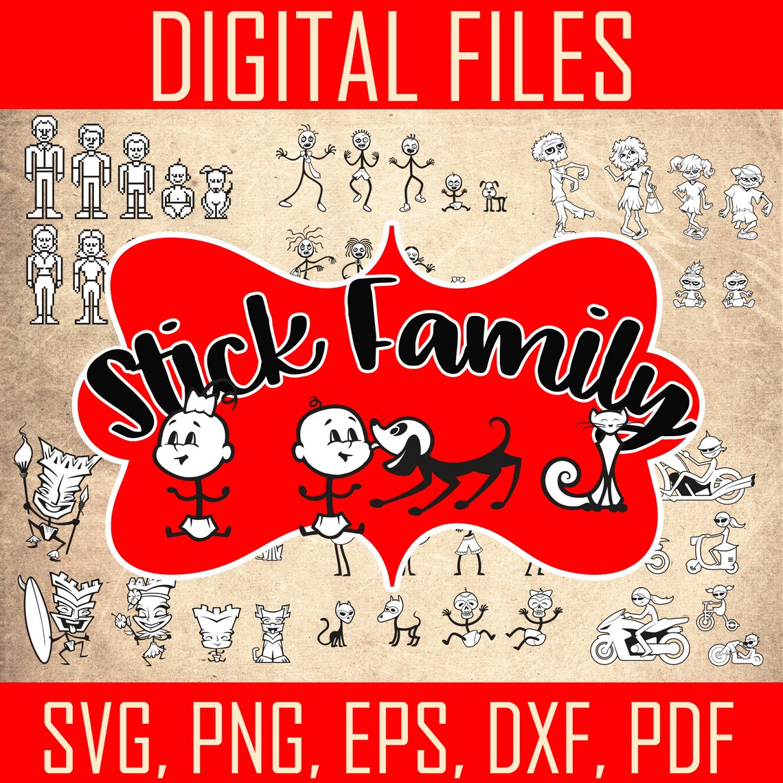 100 Digital Stick Zombie, Hillbilly, Alien, Astronaut, Carnival ...