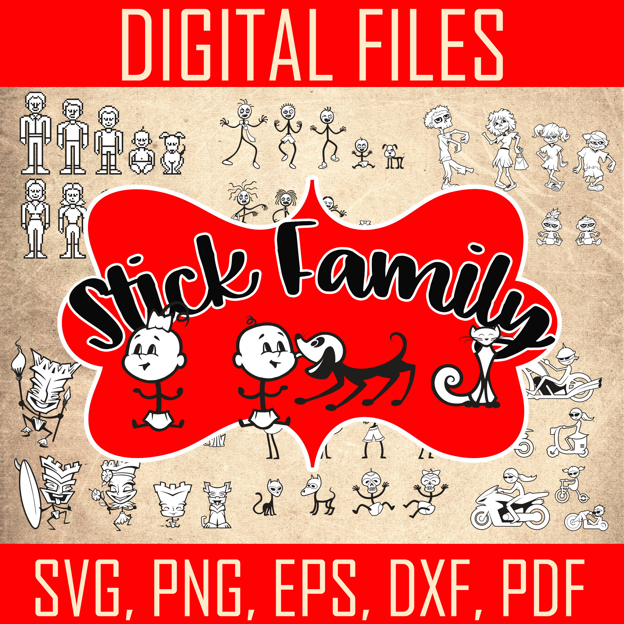 100 Digital Stick Zombie, Hillbilly, Alien, Astronaut, Carnival ...