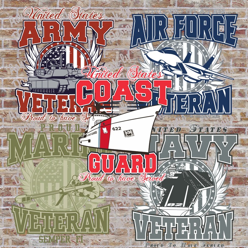 Army, Navy, Airforce, Marines, and Coast Guards. Digital Files - Etsy