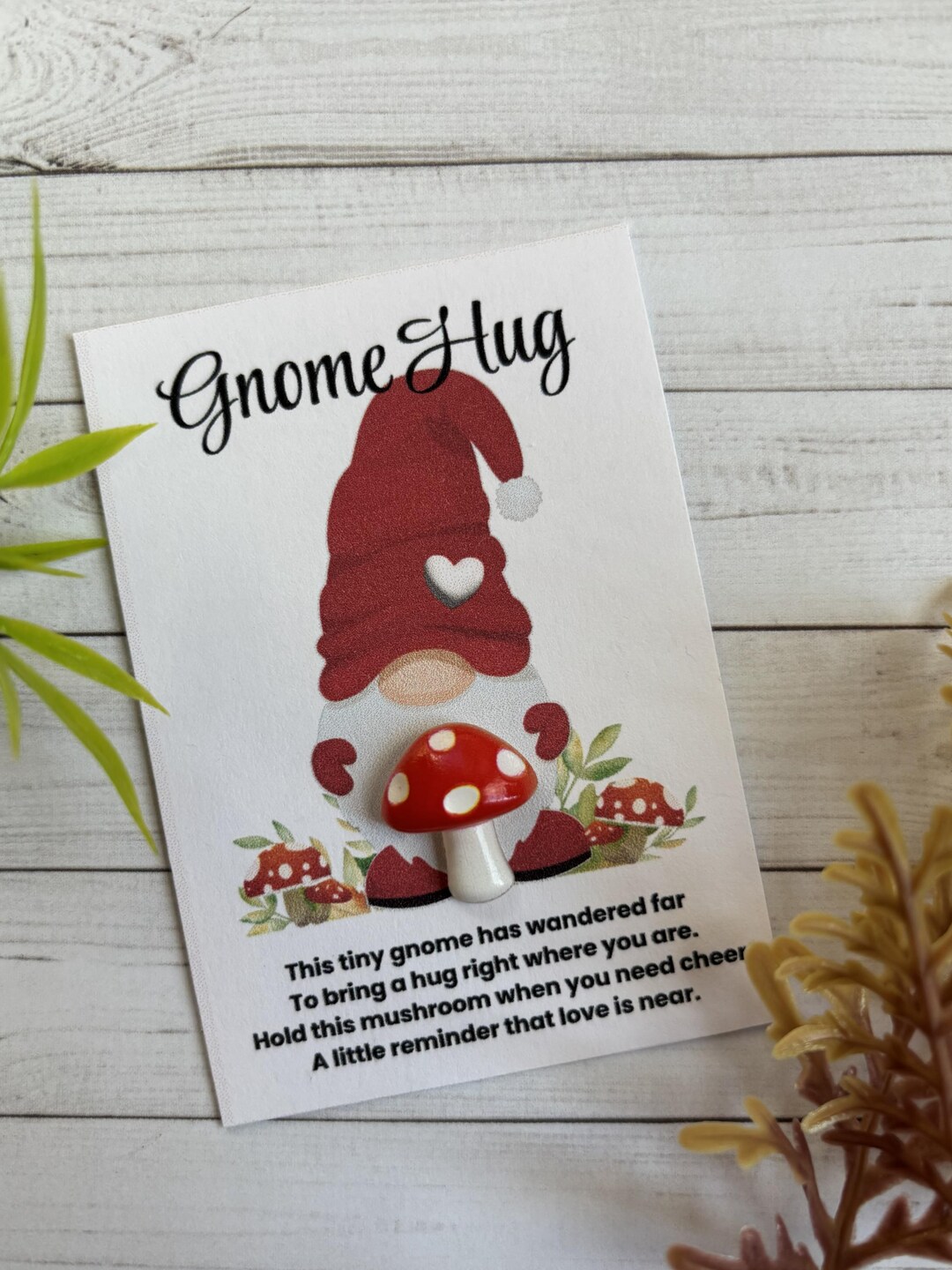 Gnome Encouragement Pocket Hug With Mushroom, Thinking of You Gift Card ...