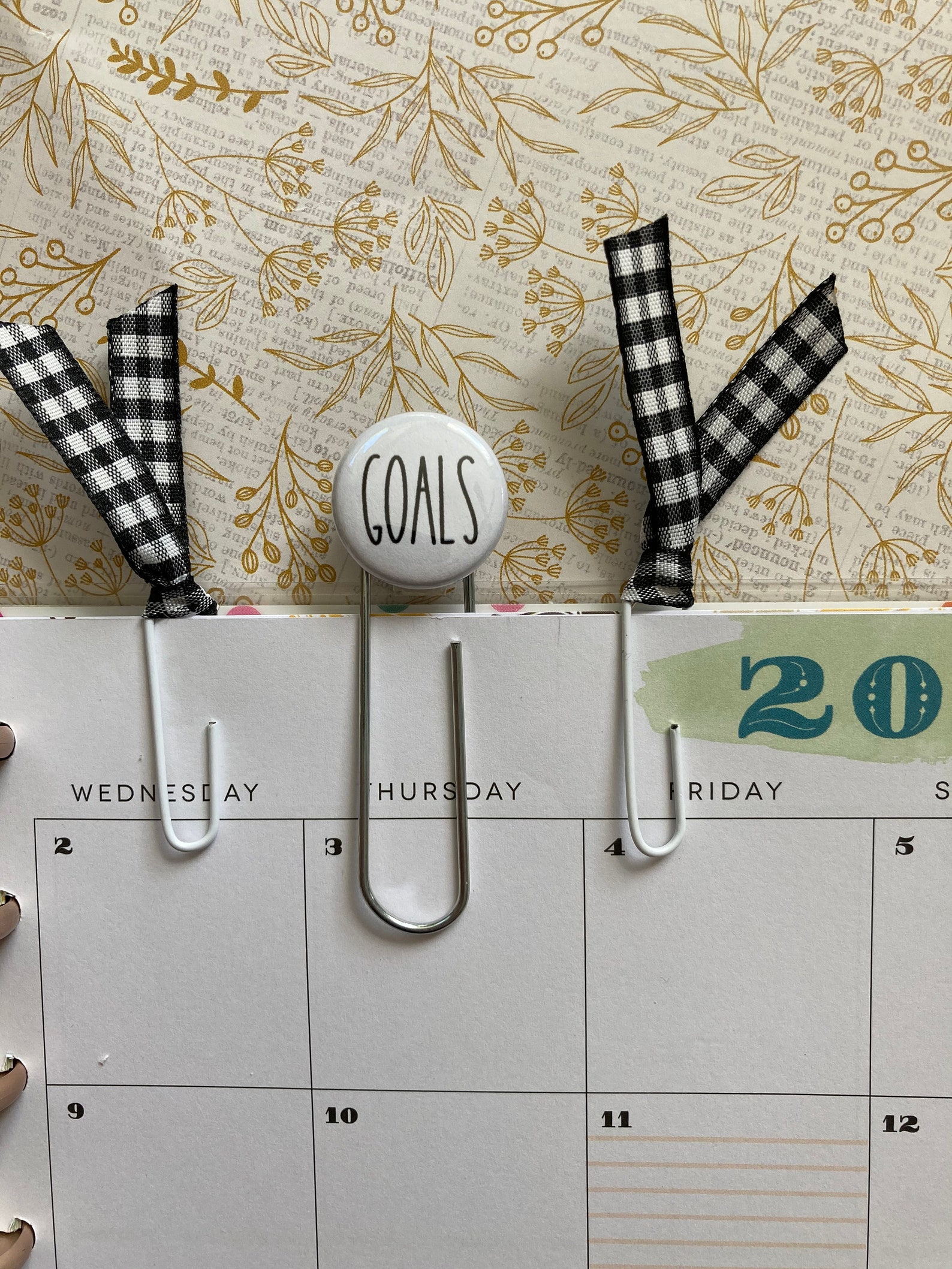 Farmhouse Plaid Rae Dunn Inspired Planner Clip Set One Large | Etsy