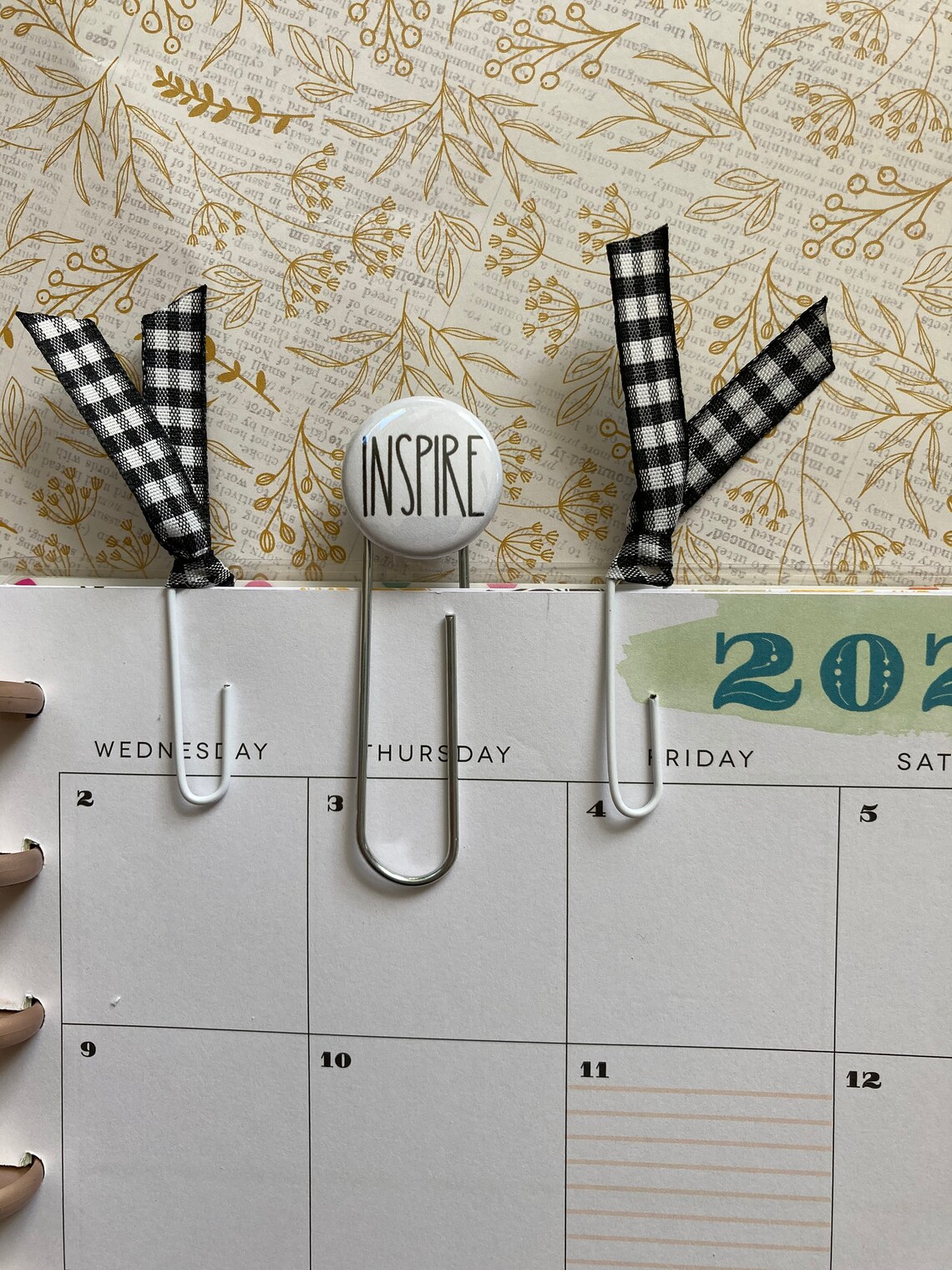 Farmhouse Plaid Rae Dunn Inspired Planner Clip Set One Large | Etsy