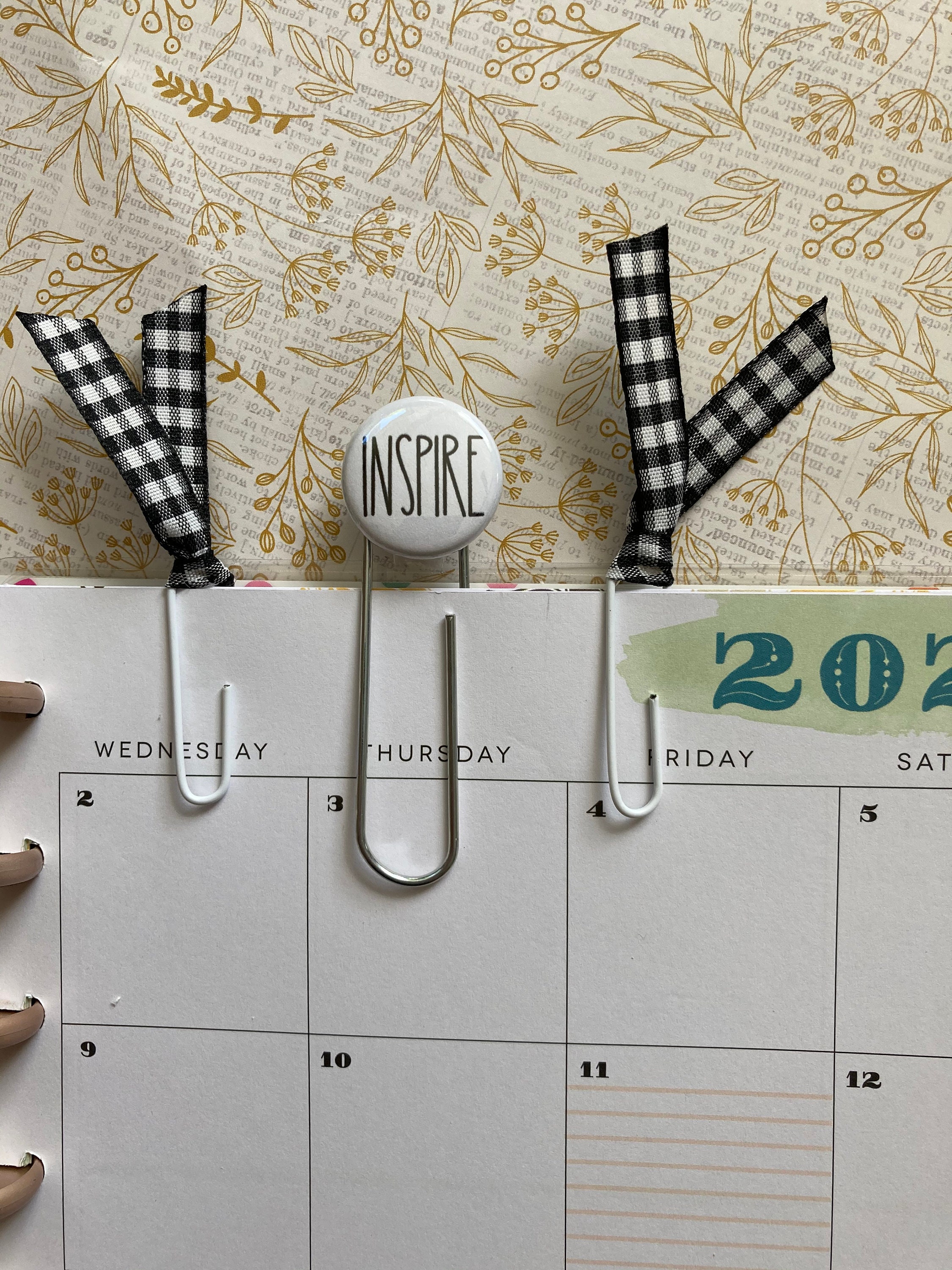 Farmhouse Plaid Rae Dunn Inspired Planner Clip Set One Large - Etsy