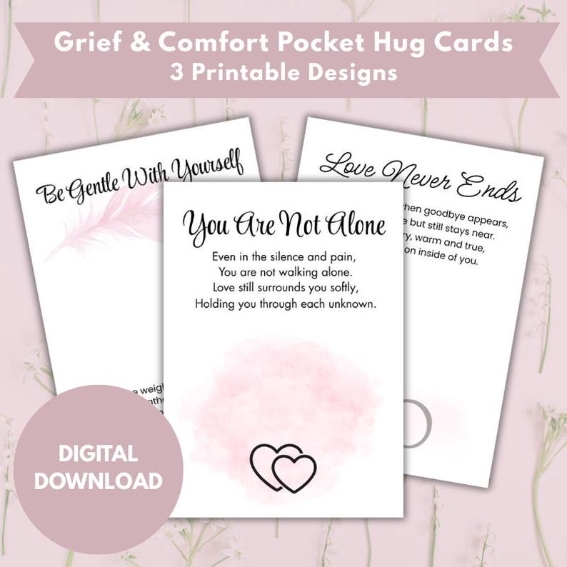 Grief Comfort Cards | Sympathy Pocket Hug Backing Cards, You Are Not ...