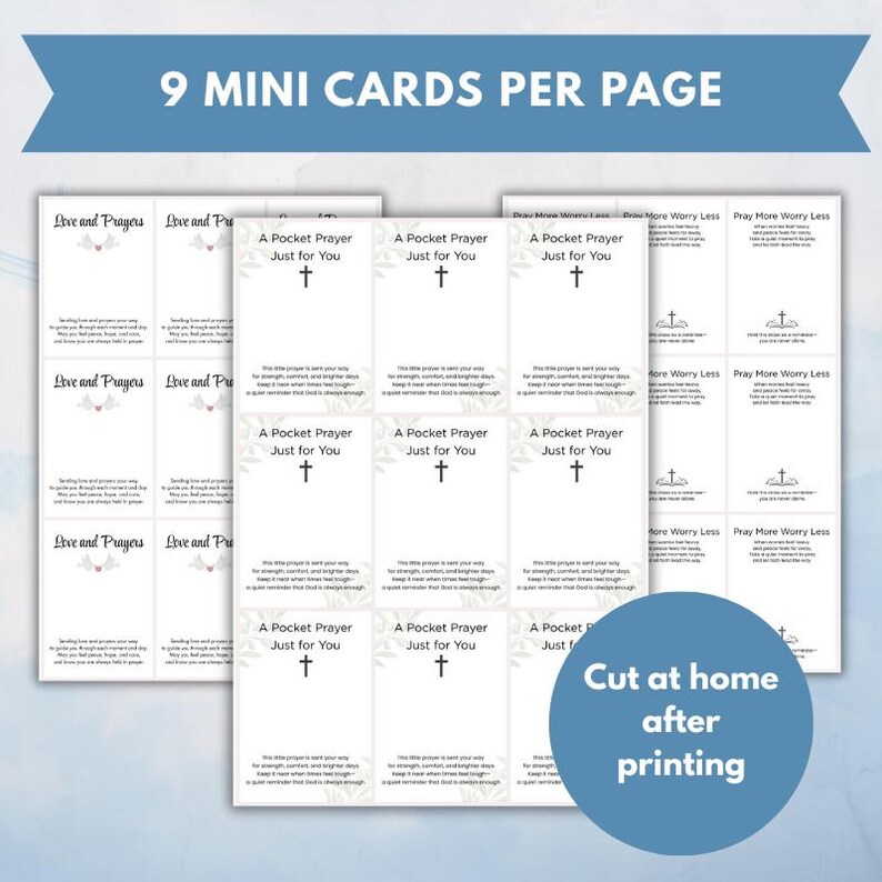 Faith Pocket Hugs Printable Set | Pray More Worry Less, Pocket Prayer ...