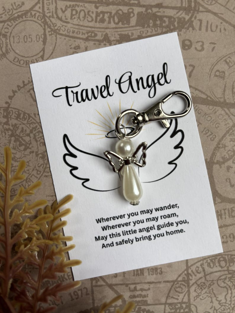 Travel Angel Keychain – Guardian, Safe Journey Blessing - Etsy