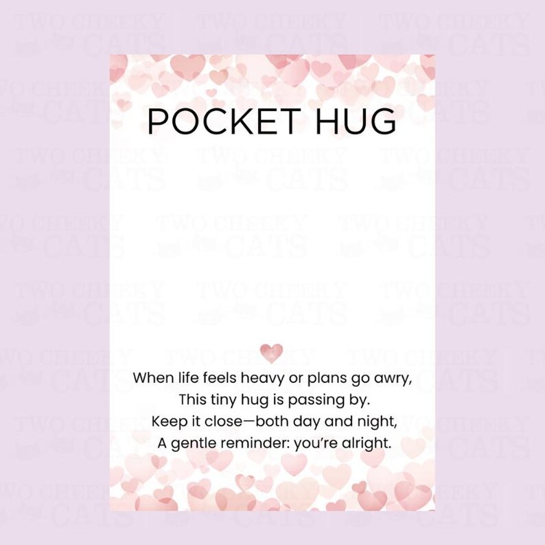 Heart Themed Pocket Hug Printable Backing Cards – Instant Download - Etsy