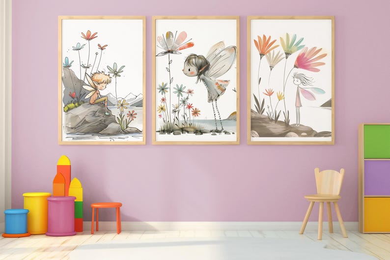 14 Fjord Fairys Whimsical Magical With Colorful Flowers Cartoon ...