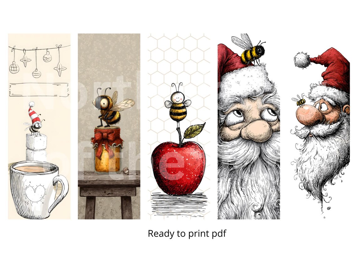 The Little Bees Christmas 16 Quirky and Heartwarming Bookmarks in a ...
