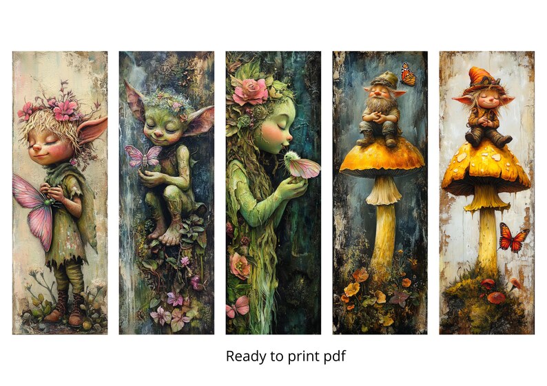 16 Magic Forest Trolls Bookmark Designs for Printing Gifts or Making ...